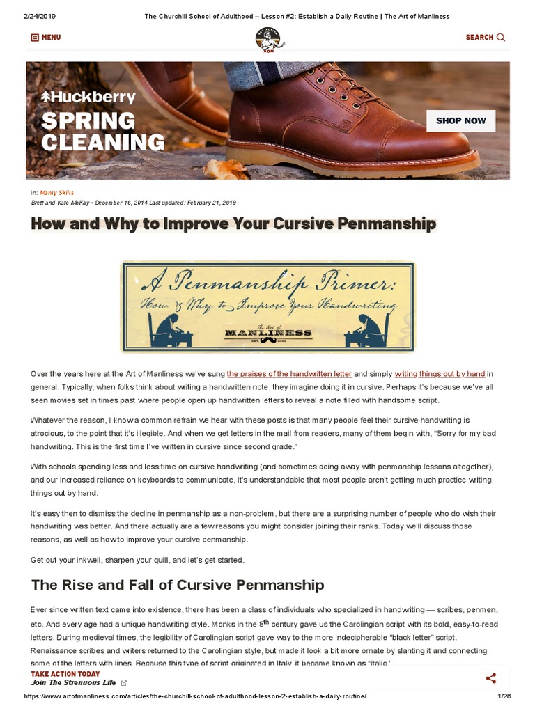 The Churchill School of Adulthood - Lesson #2 - Establish A Daily ...