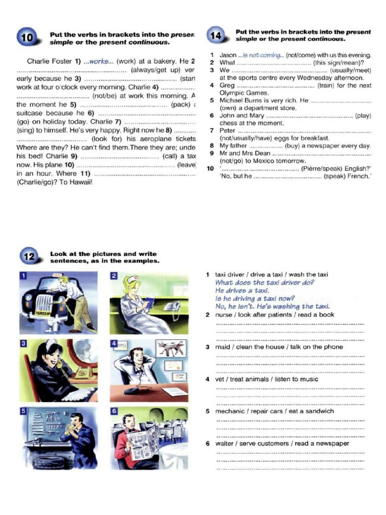 Present Simple vs. Present Continuous Worksheet | PDF