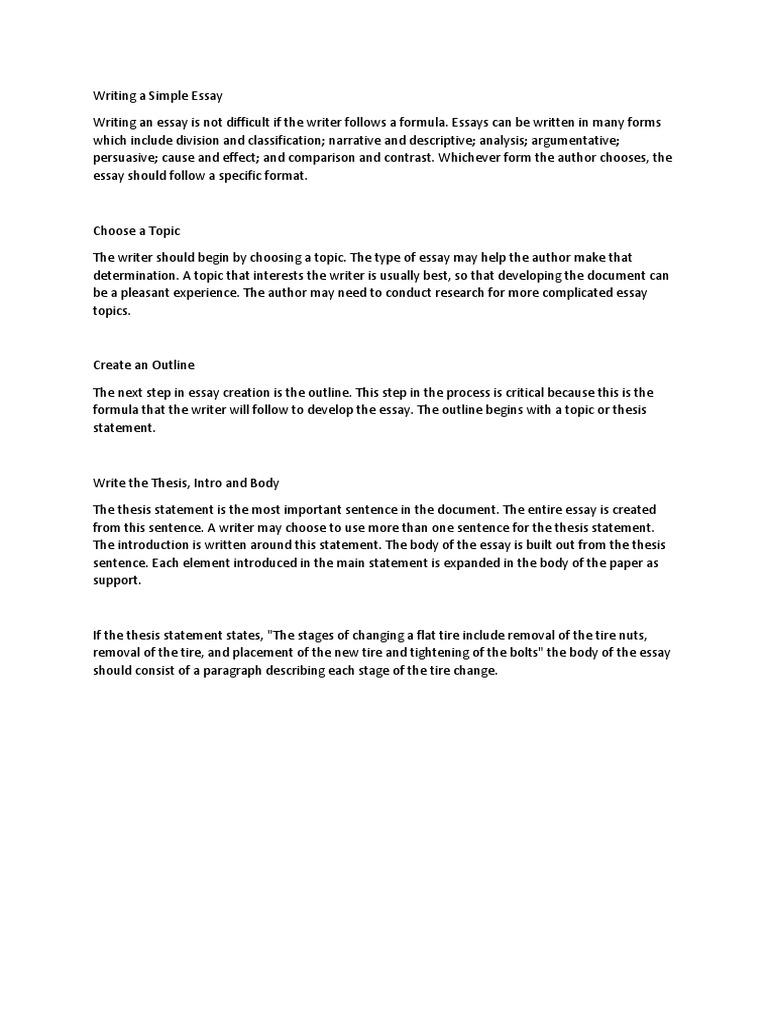 Writing A Simple Essay | PDF