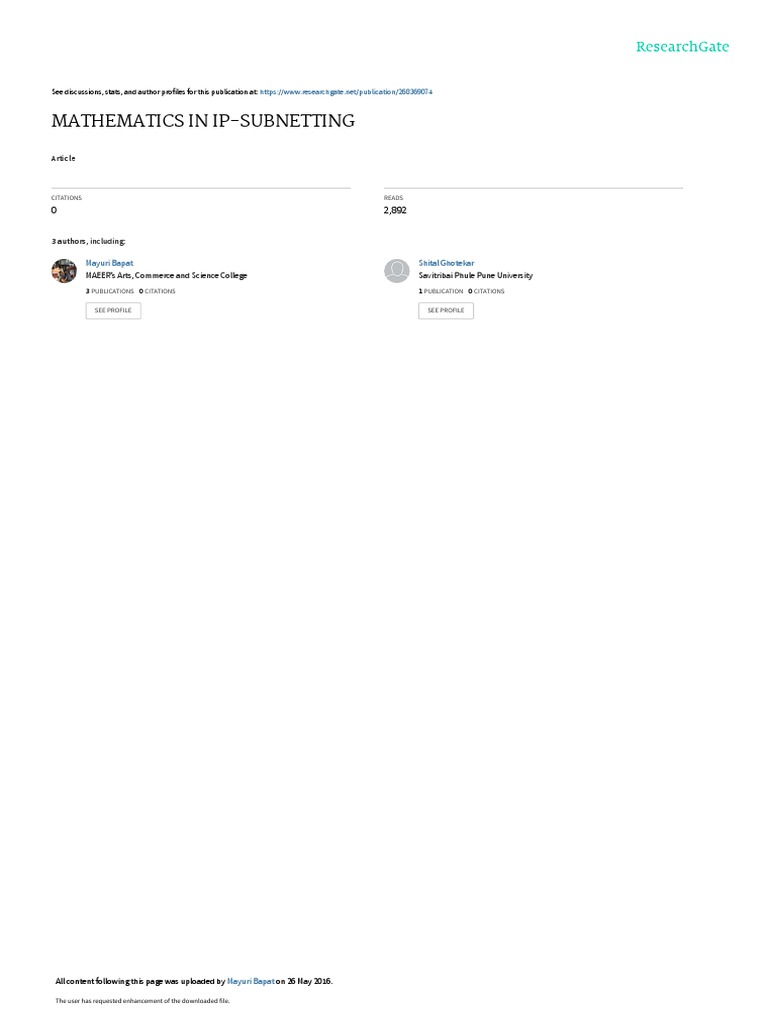 Mathematics in Ip-Subnetting | PDF | Ip Address | Routing