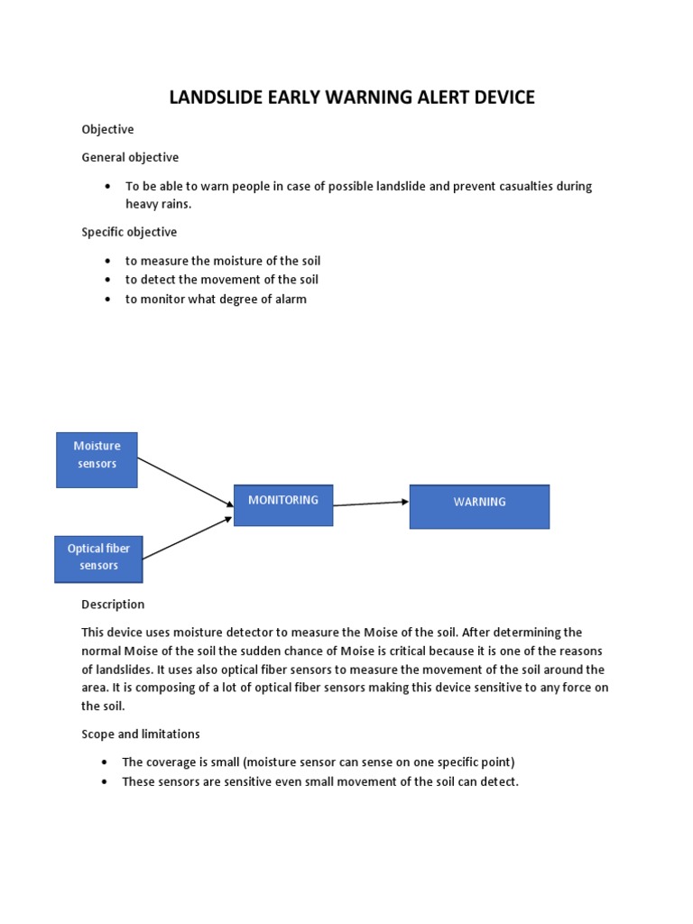 Landslide Early Warning Alert Device: Moisture Sensors Monitoring ...