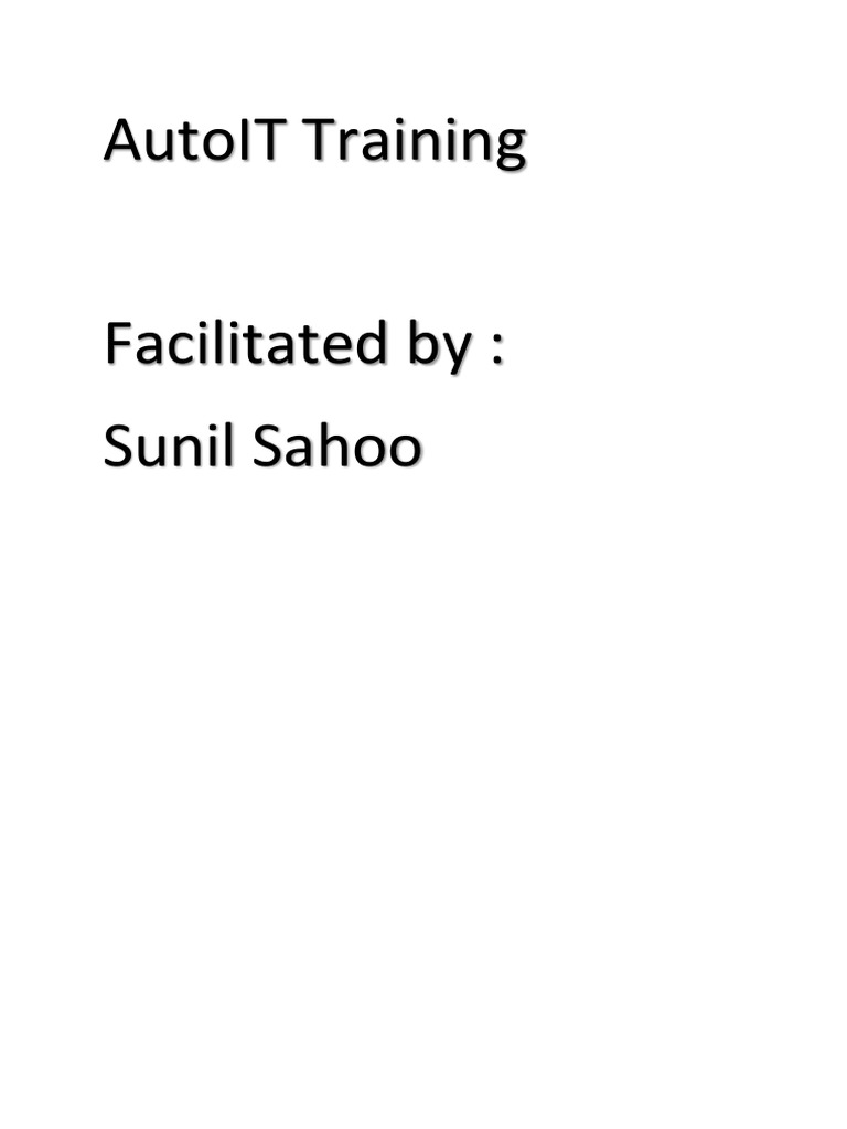 Autoit Training | PDF