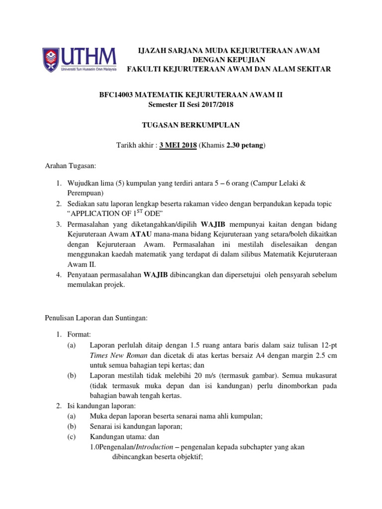 Arahan Tugasan (Group Project) | PDF