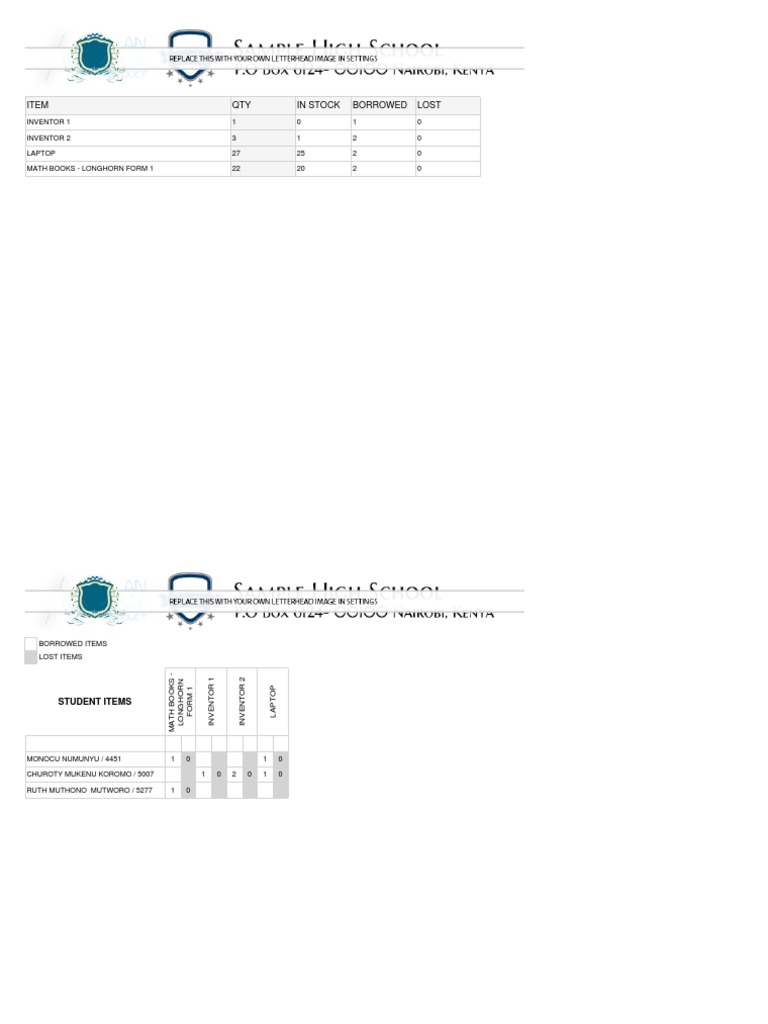 Track Borrowed Items Overview | PDF