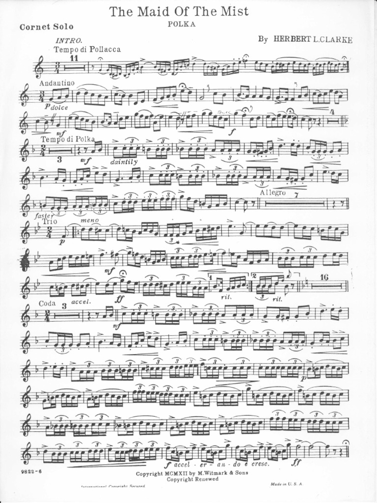 IMSLP55460 PMLP114627 Clarke Maid - of - The - Mist Cornet PDF | PDF