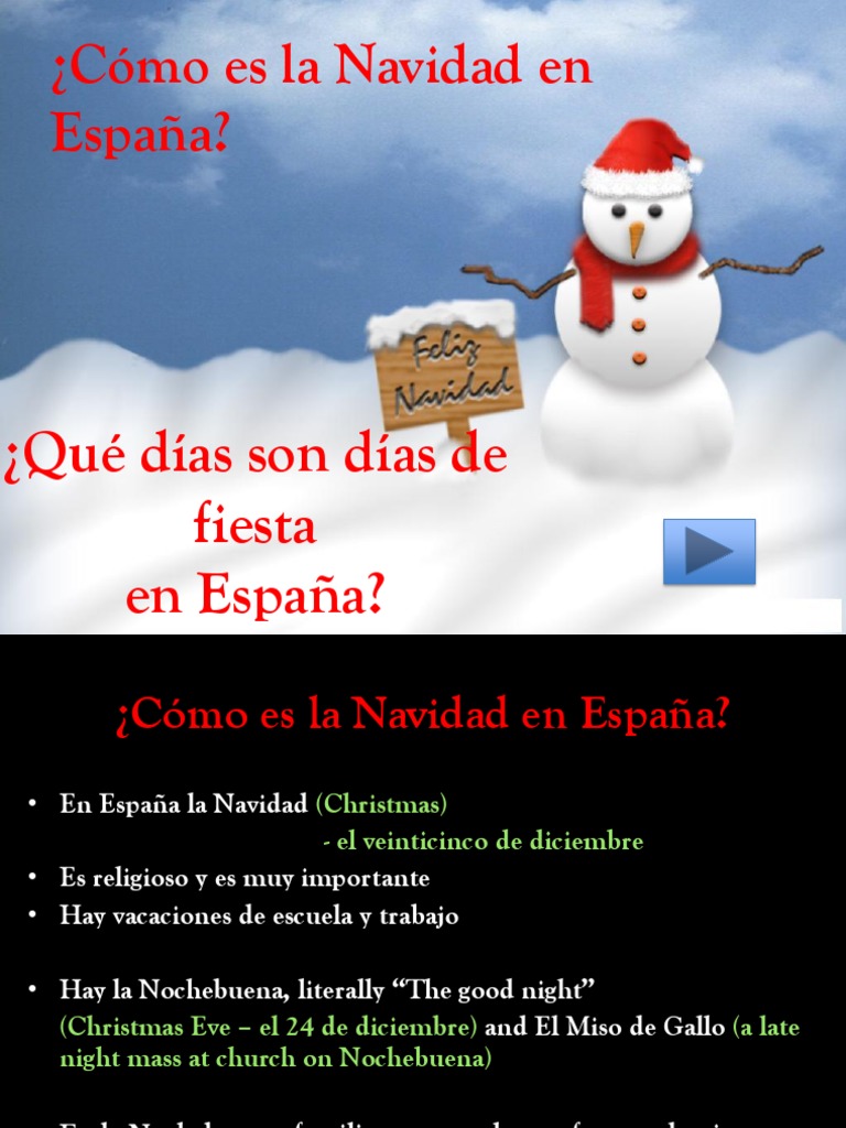 Días de Fiesta y Tradiciones Navideñas en España | PDF | Navidad ...