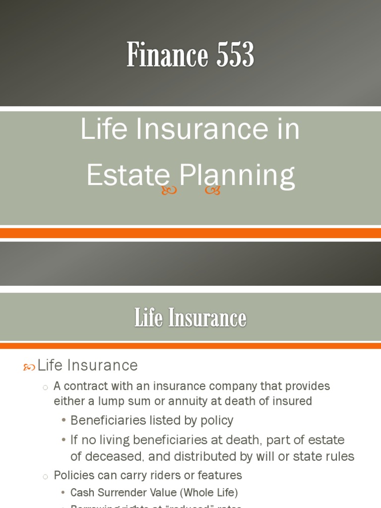 Life Insurance in Estate Planning | PDF | Life Insurance | Insurance