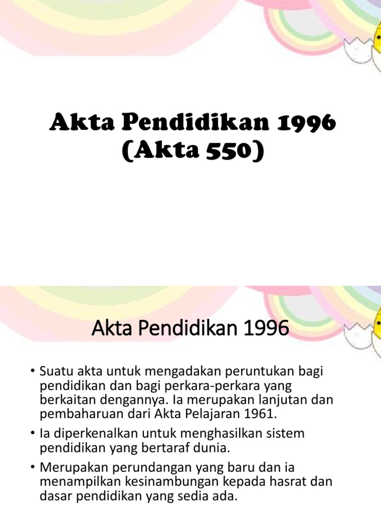 Akta Pendidikan 1996 | PDF