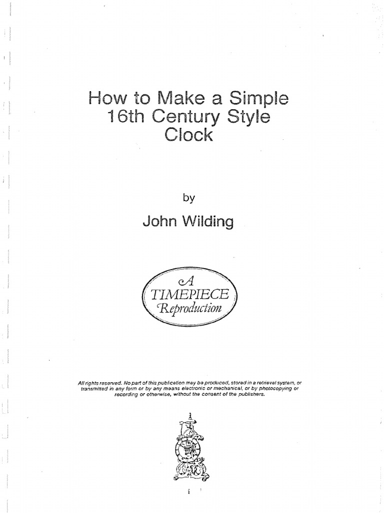 John Wilding 16th Century Clock-Small | PDF