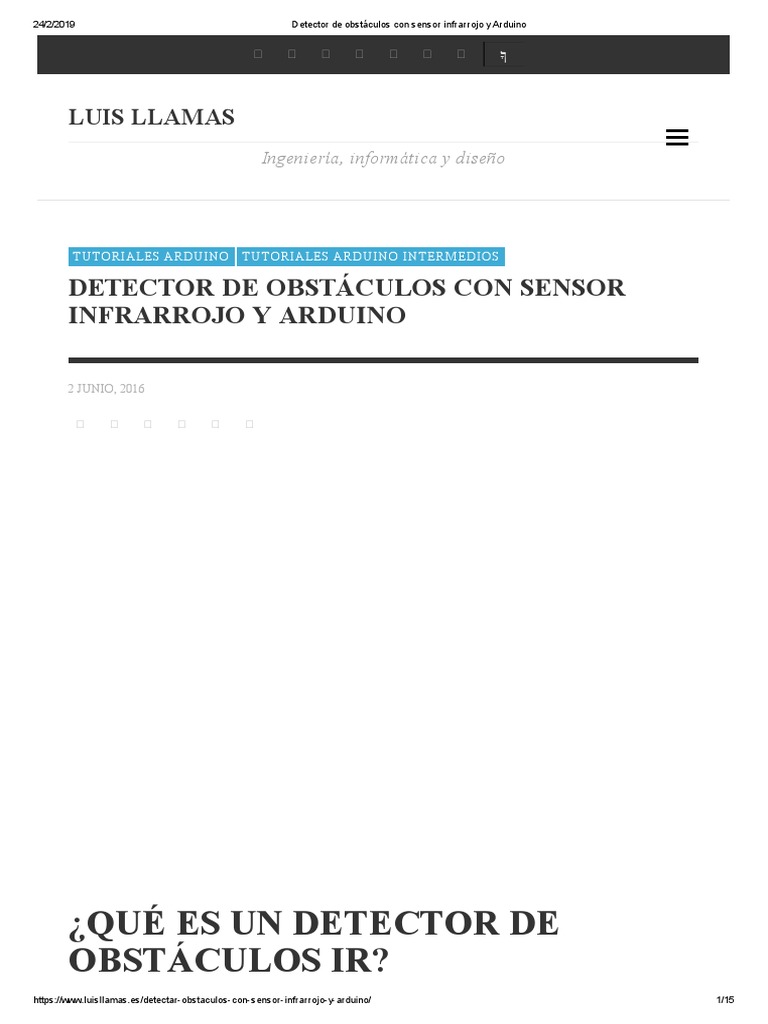 Detector de Obstáculos Con Sensor Infrarrojo y Arduino y LM393 | PDF ...
