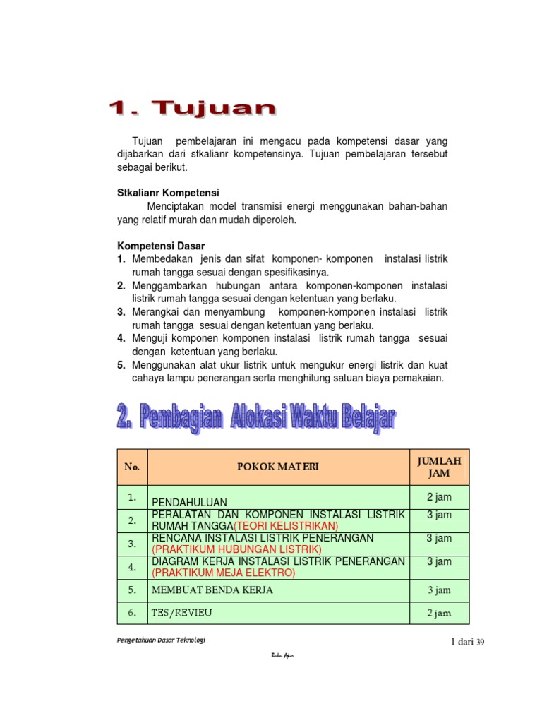 Modul Buku Ajar Listrik Rumah Tangga | PDF | Sains & Matematika