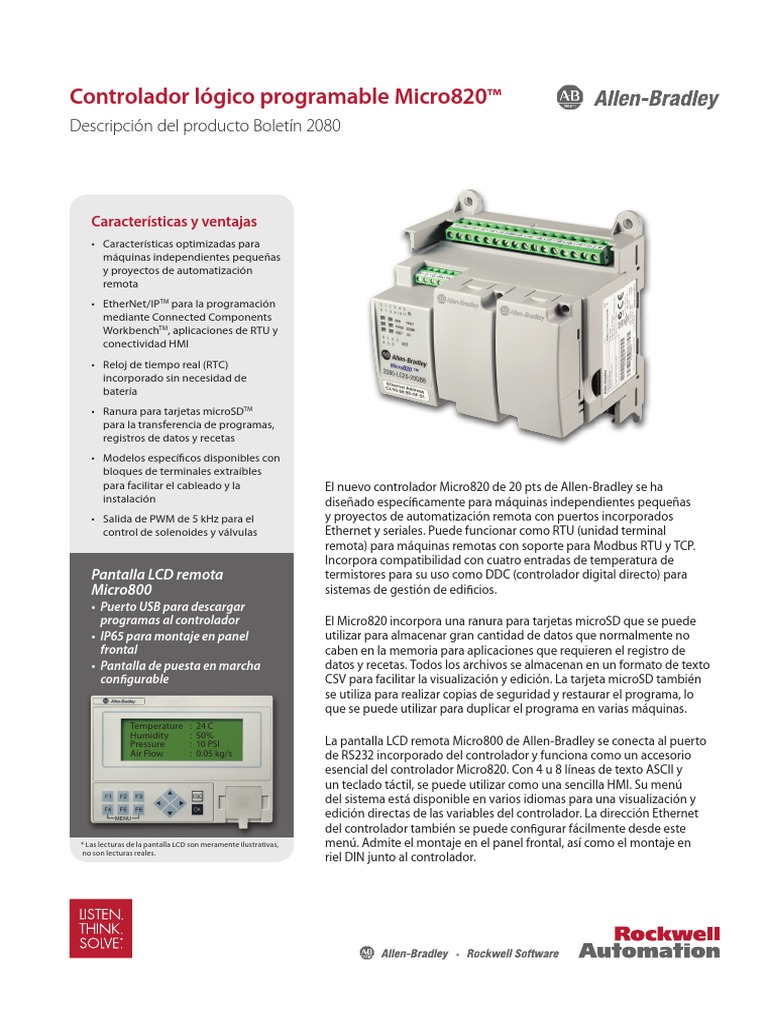 Micro 820 | Controlador lógico programable | Electrónica
