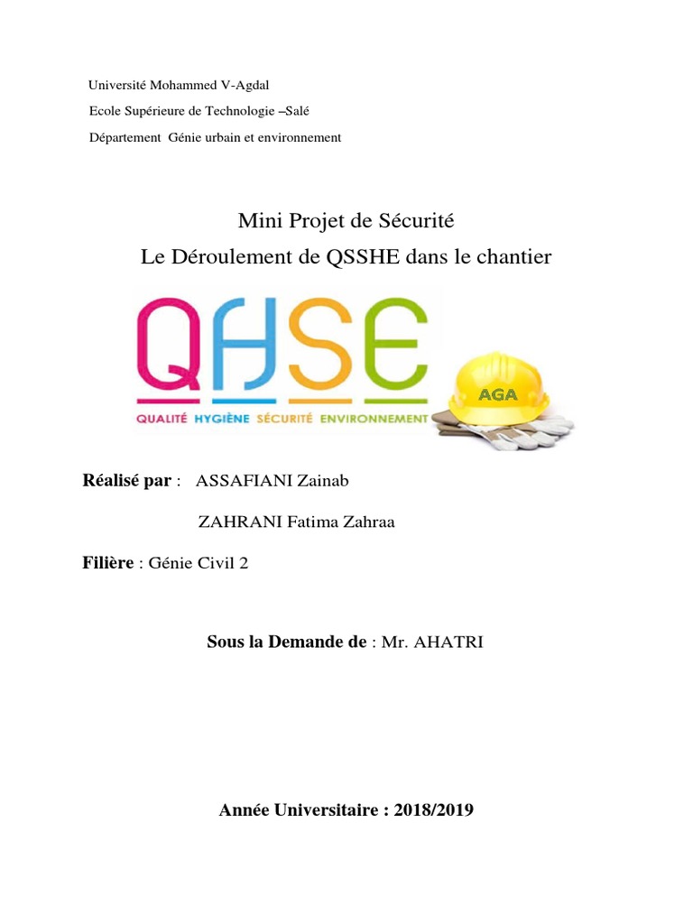 QHSSE Project Sécurité | PDF | Management de la qualité | Sécurité
