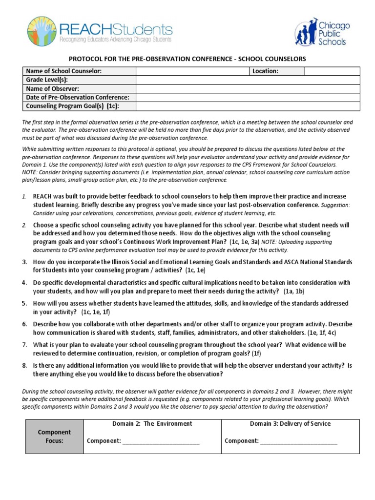 Reach Pre Post Eval | PDF | School Counselor | Educational Psychology