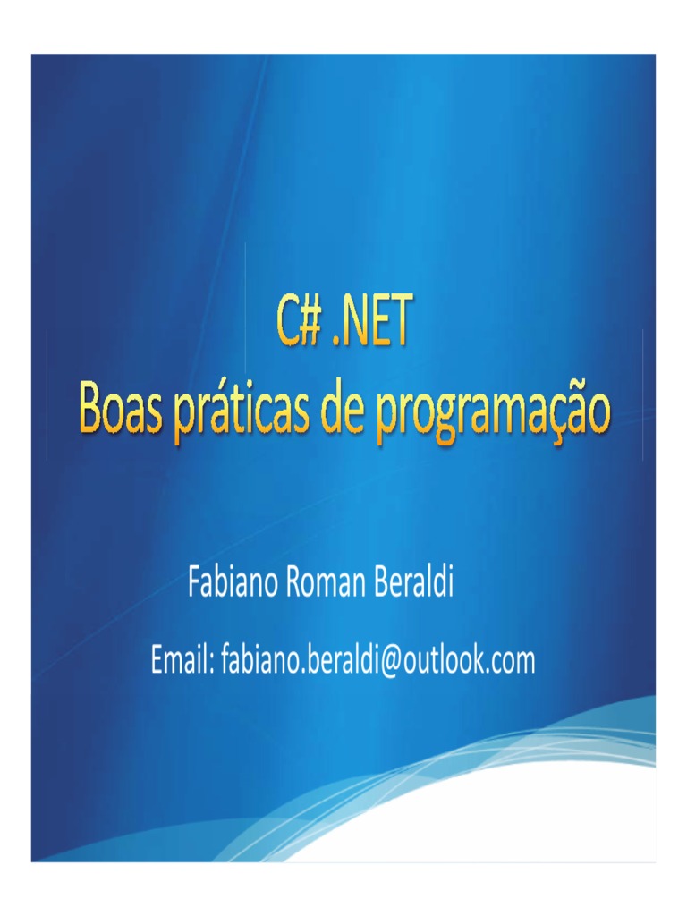 Boas Praticas C# Dicas | PDF | C Sharp (linguagem de programação) | C ...
