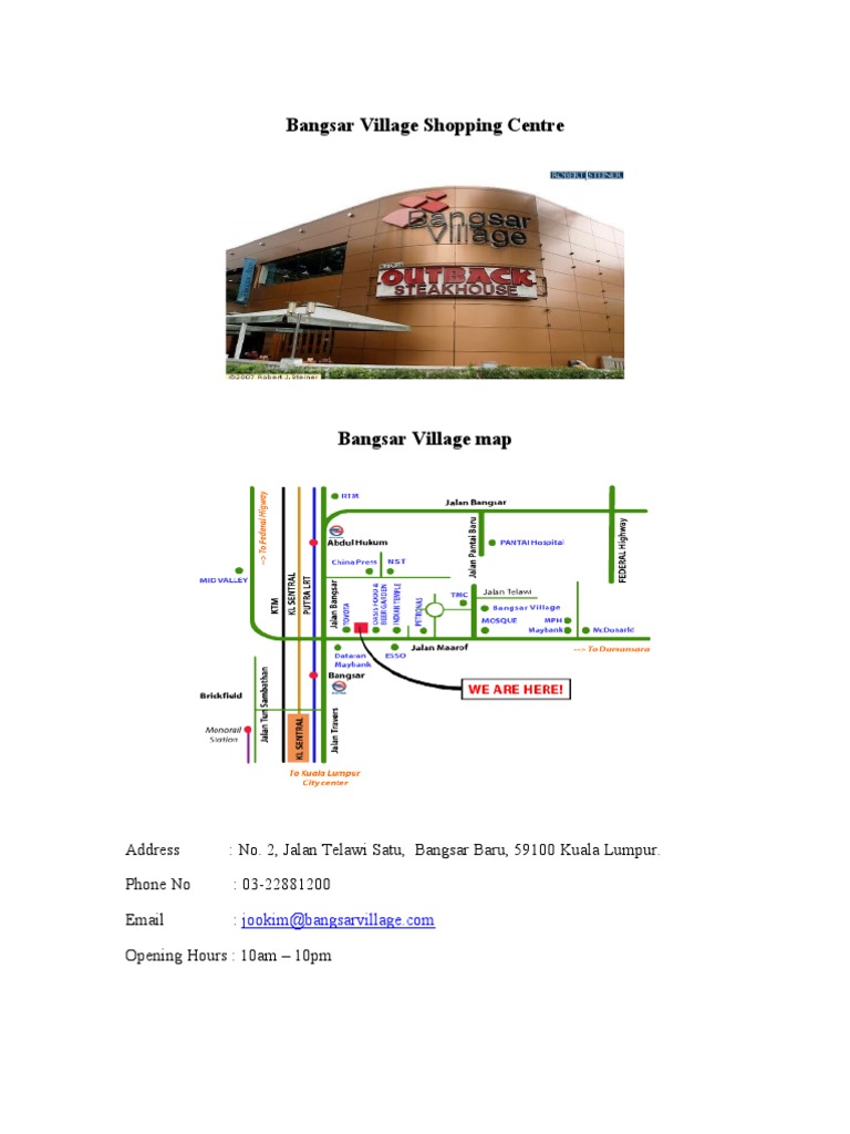 Bangsar Village Summary | PDF | Public Toilet | Retail