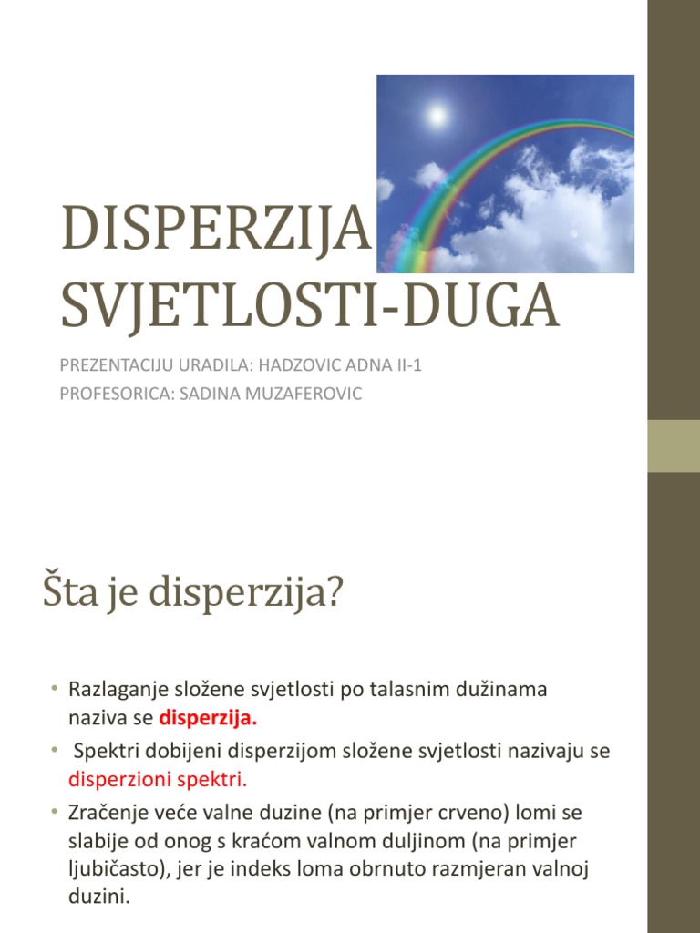 Disperzija Svjetlosti-Duga | PDF