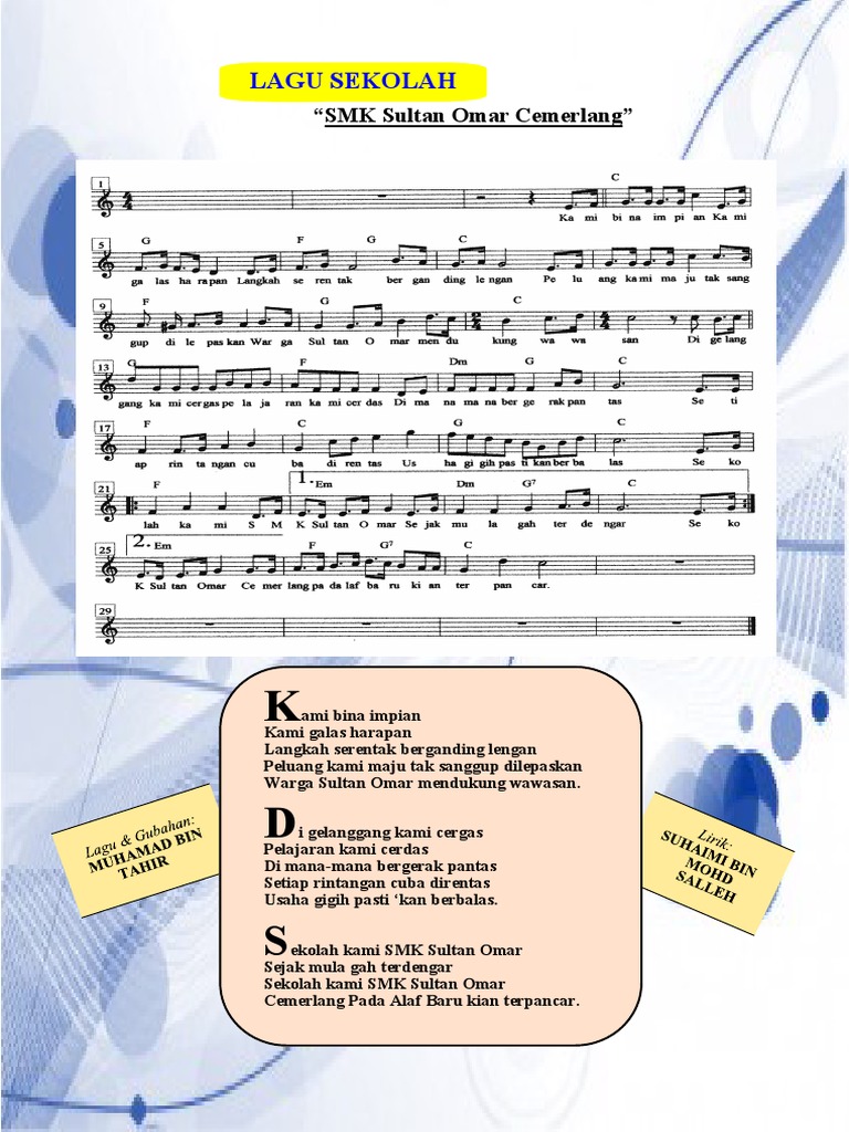 Lagu Sekolah SMKSO | PDF