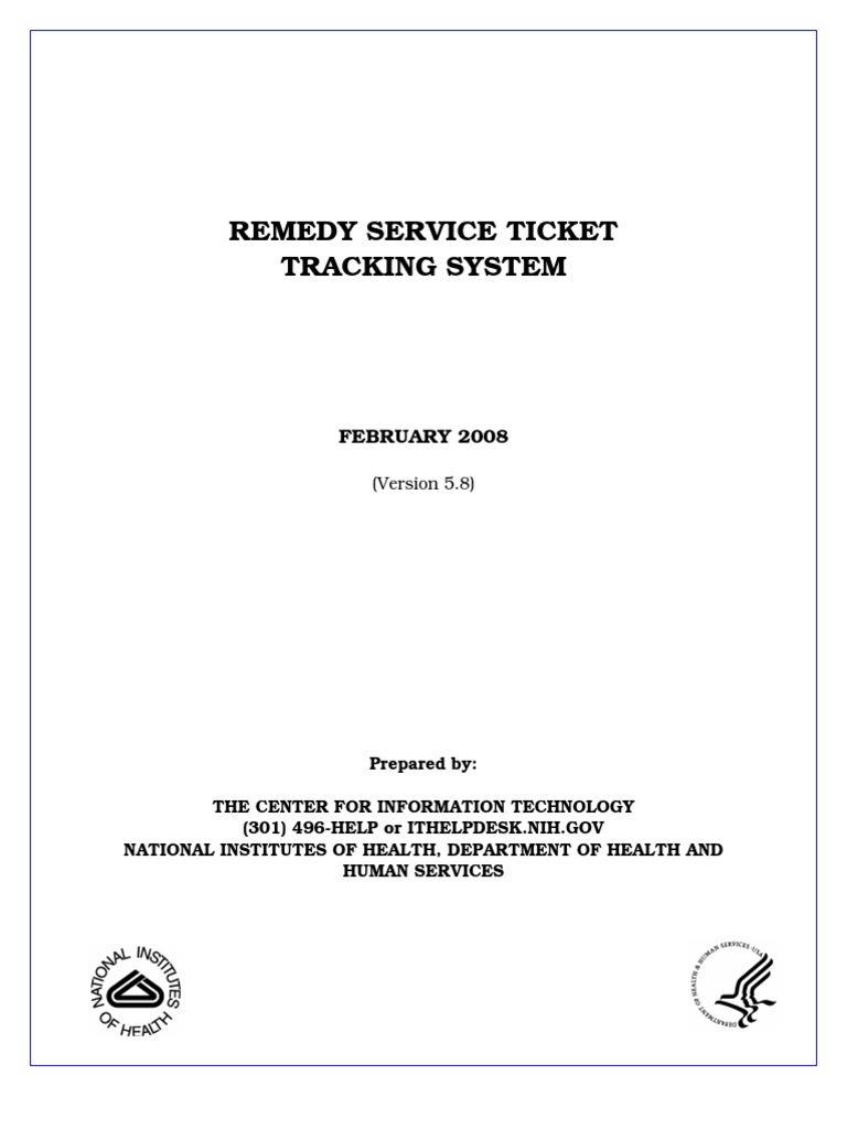 Remedy System 5.8 | PDF | Login | Help Desk