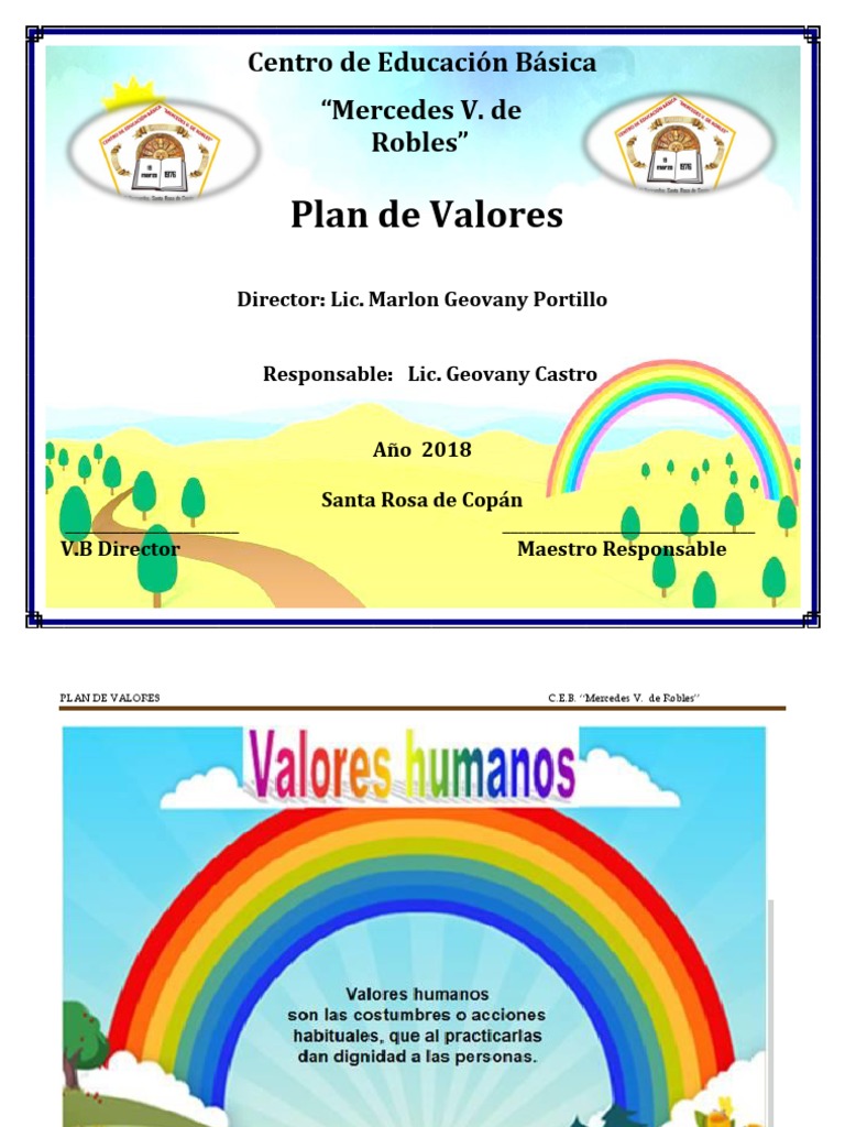 Plan de Valores 5to Grado | PDF | Tolerancia | Justicia