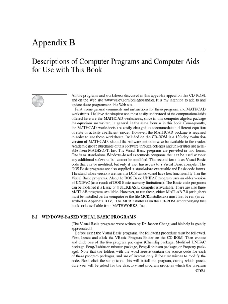 appendix_b.pdf | Stoichiometry | Computer Program