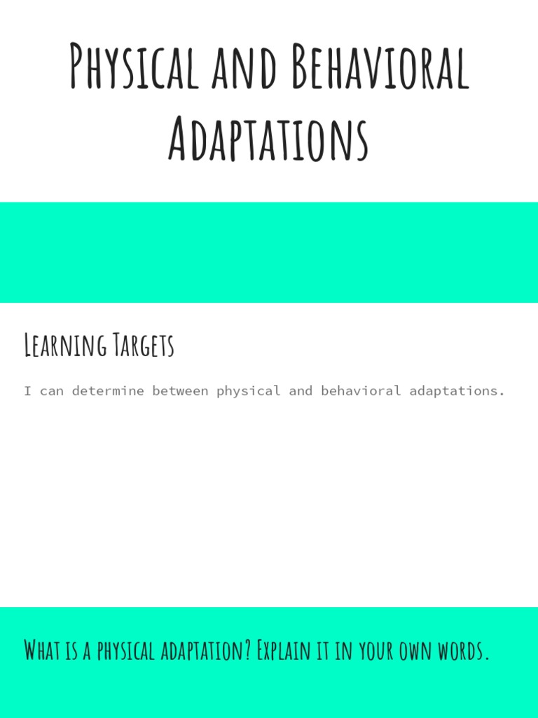 Physical and Behavioral Adaptations | PDF | Adaptation | Neuropsychology