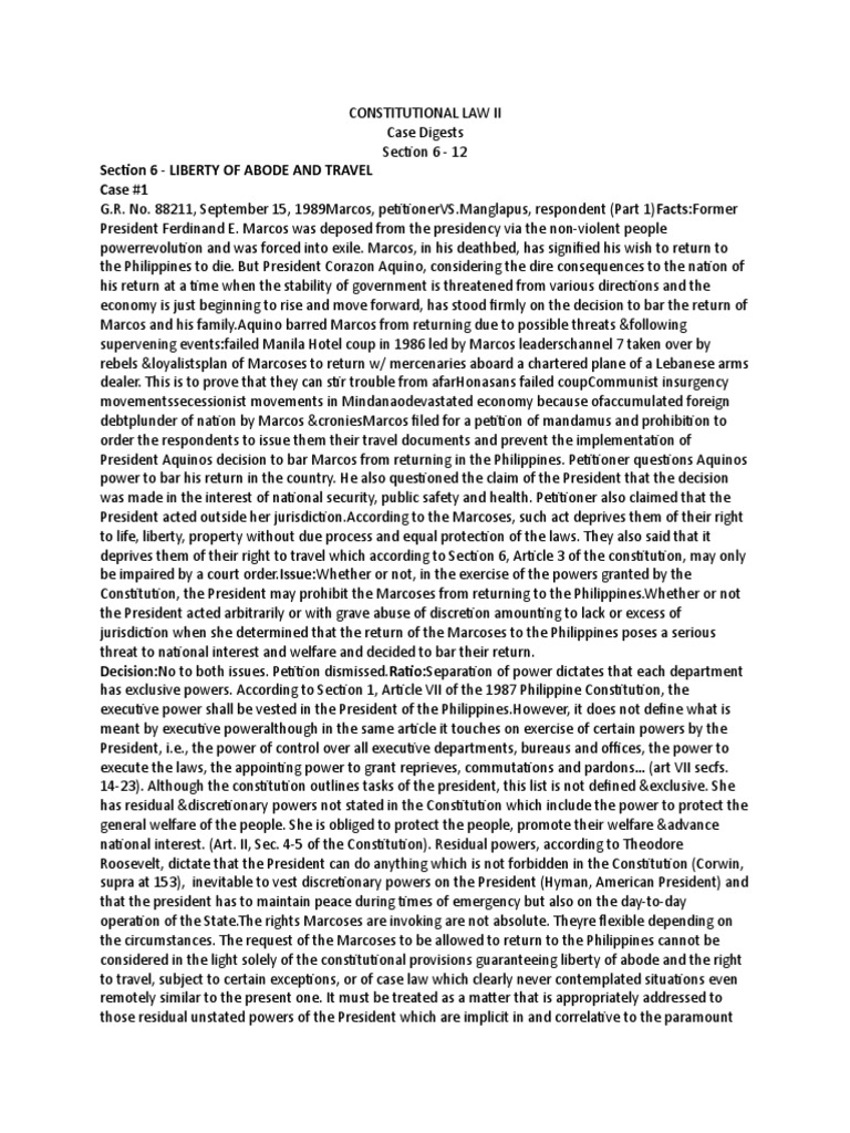 Consti 2 Case Digest Liberty of Abode | PDF | Bail | Strike Action