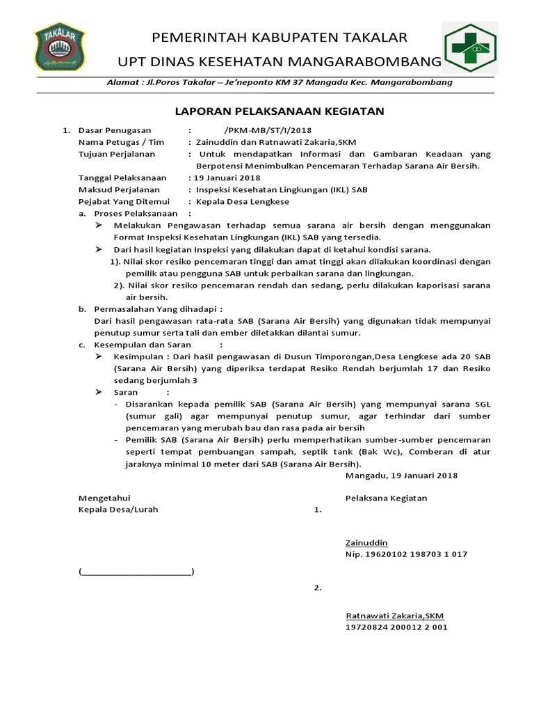 Format Laporan IKL | PDF