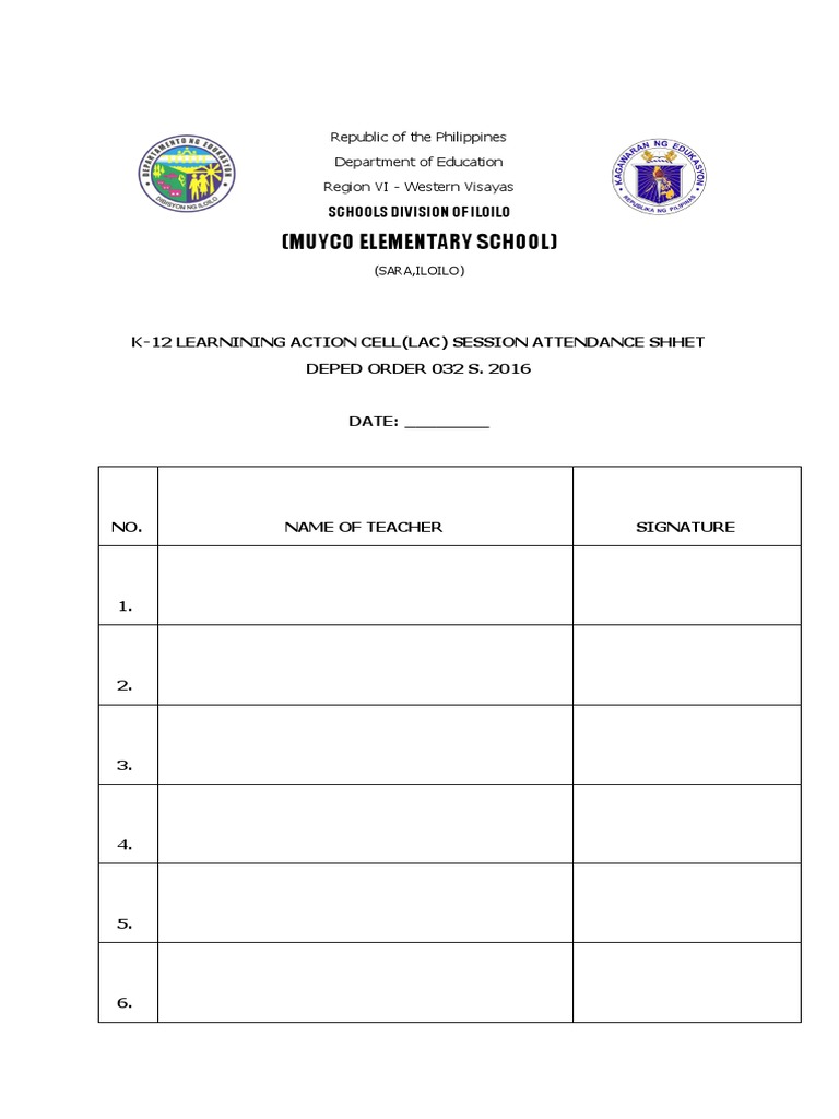 Lac Session Attendance | PDF