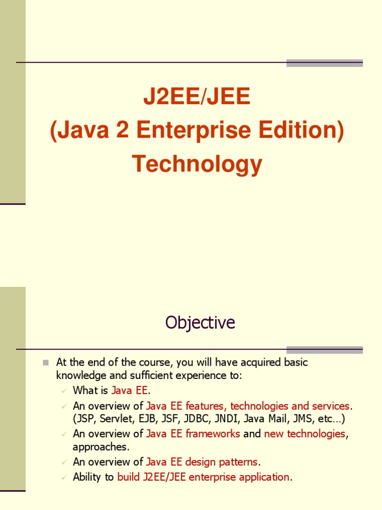 J2Ee/Jee (Java 2 Enterprise Edition) Technology | PDF | Java Platform | Enterprise Java Beans