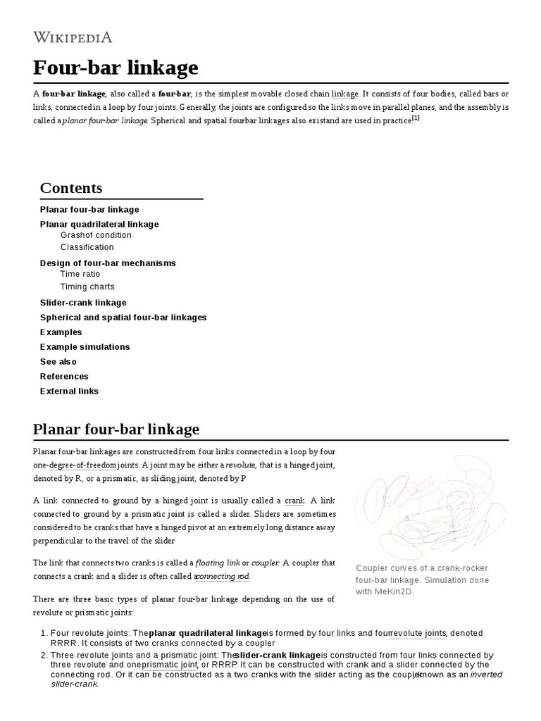 Four Bar Linkage | PDF | Machines | Kinematics