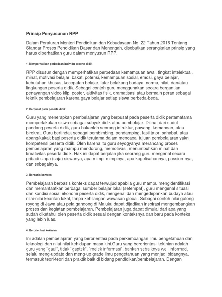 Prinsip Penyusunan RPP: 1. Memperhatikan Perbedaan Individu Peserta ...