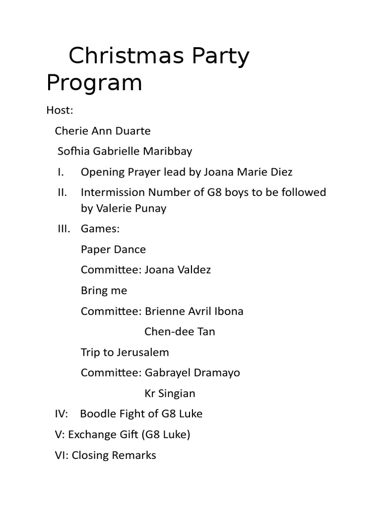 Christmas Party Program Overview | PDF
