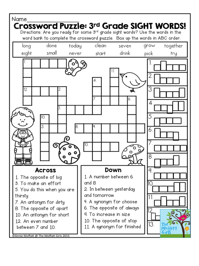 Year 3 Crossword Puzzle | PDF