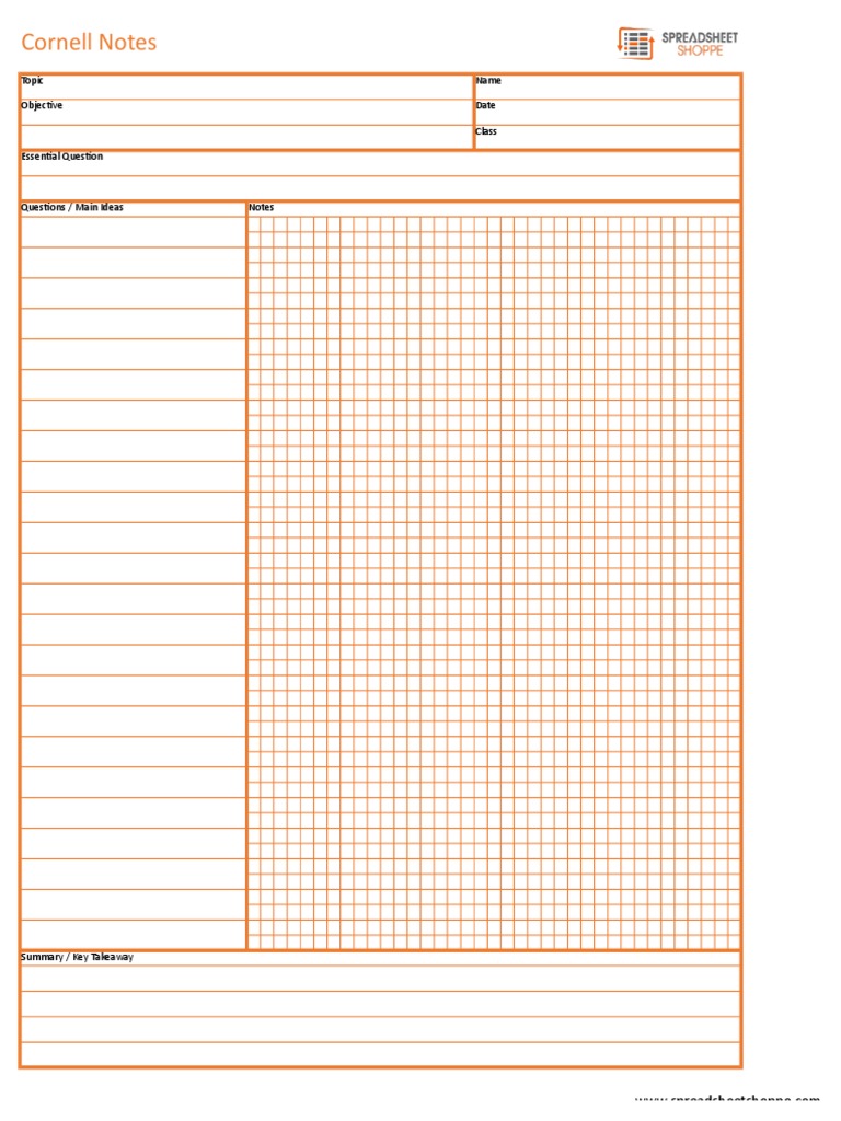 Cornell Notes: Topic Name Objective Date Class Essential Question | PDF