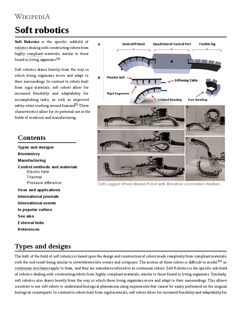 Soft Robotics Is The Specific Subfield of | PDF | Applied And ...