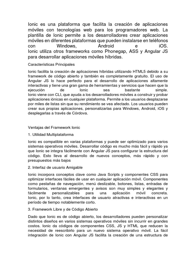 Ionic | PDF | Aplicación movil | Script Java