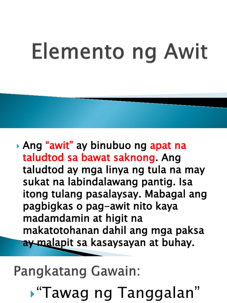 Elemento NG Awit 8 | PDF
