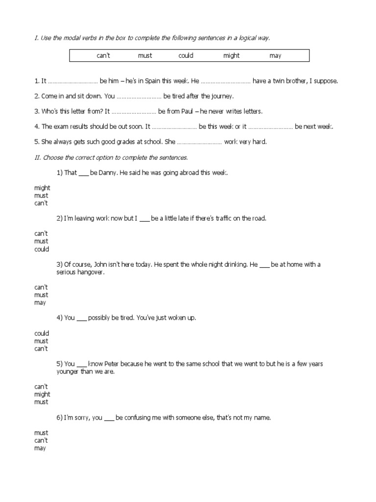 Modals of Deduction Present | PDF | Syntax | Grammar
