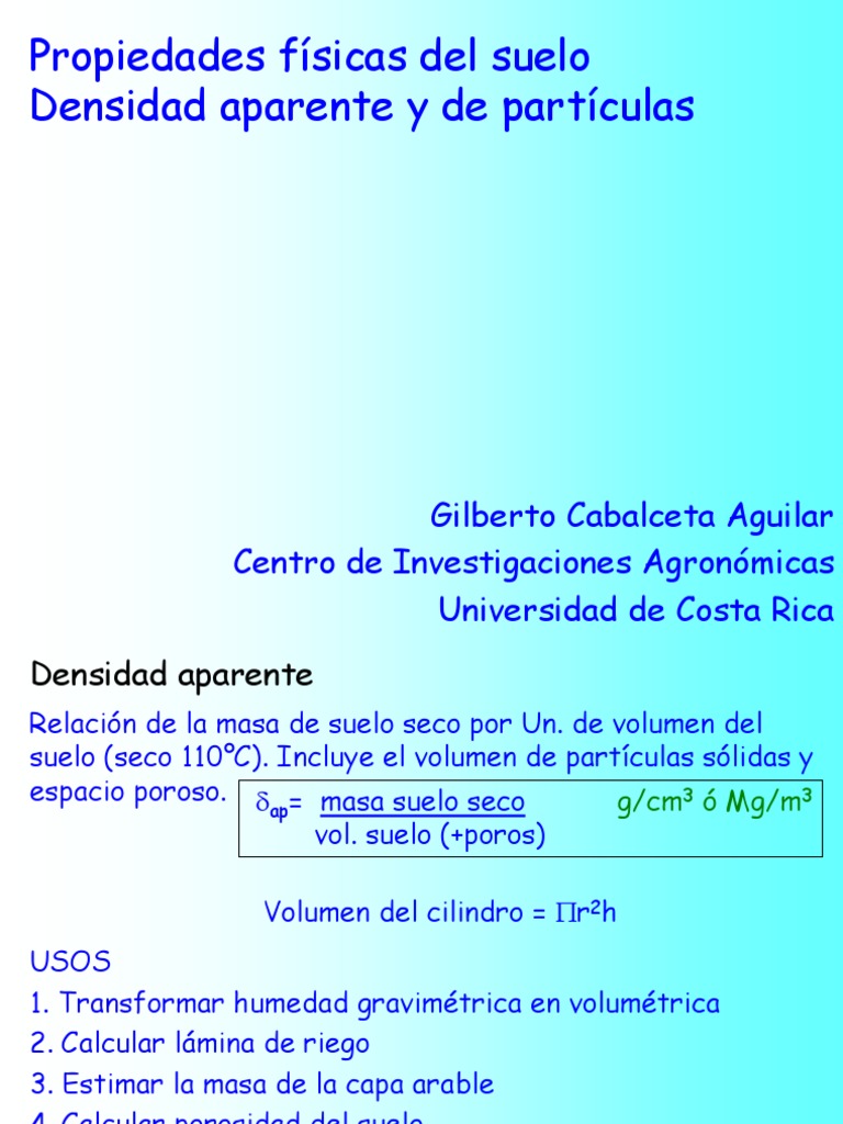 Densidad Aparente y de Partículas | PDF | Cantidad | Materiales naturales