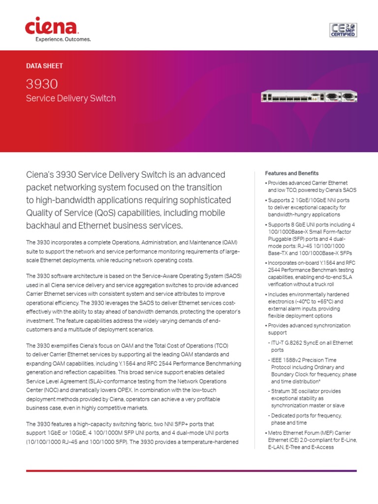 Service Delivery Switch: Data Sheet | Download Free PDF | Quality Of ...