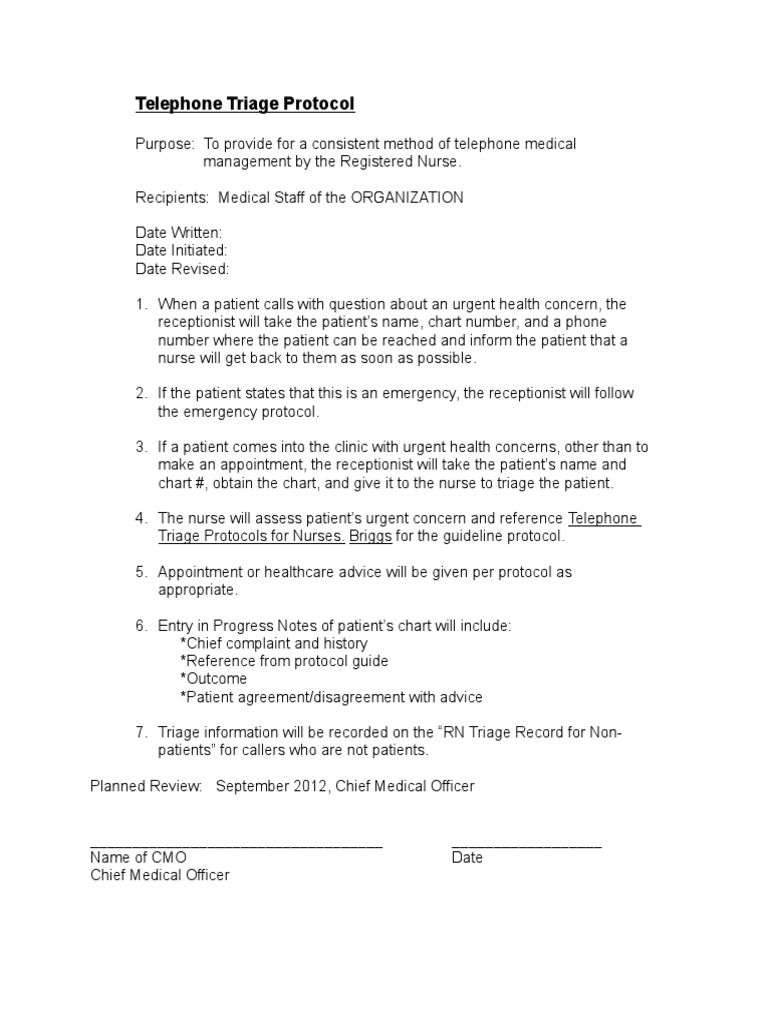 Telphone Triage | PDF