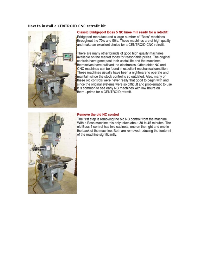 How To Install A CENTROID CNC Retrofit Kit | PDF | Numerical Control ...