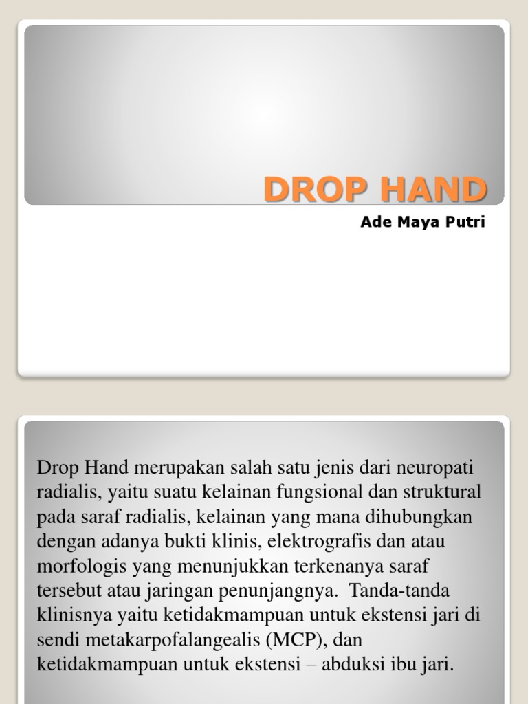 Penyebab dan Terapi Drop Hand | PDF