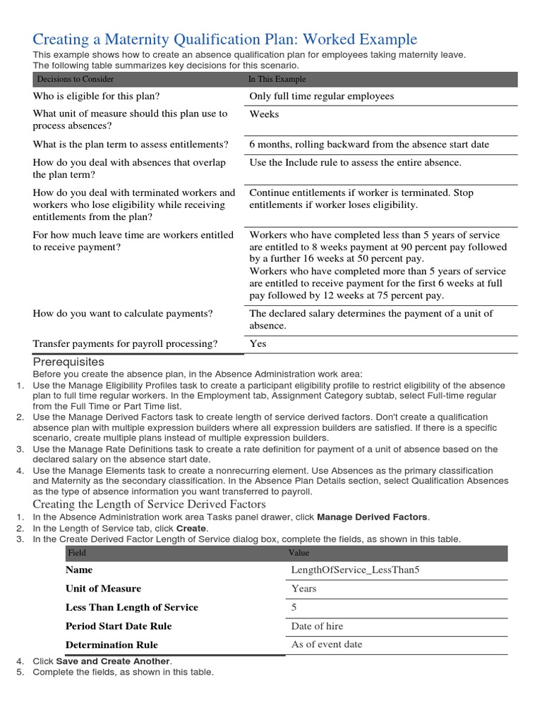 Creating A Maternity Qualification Plan | Download Free PDF ...