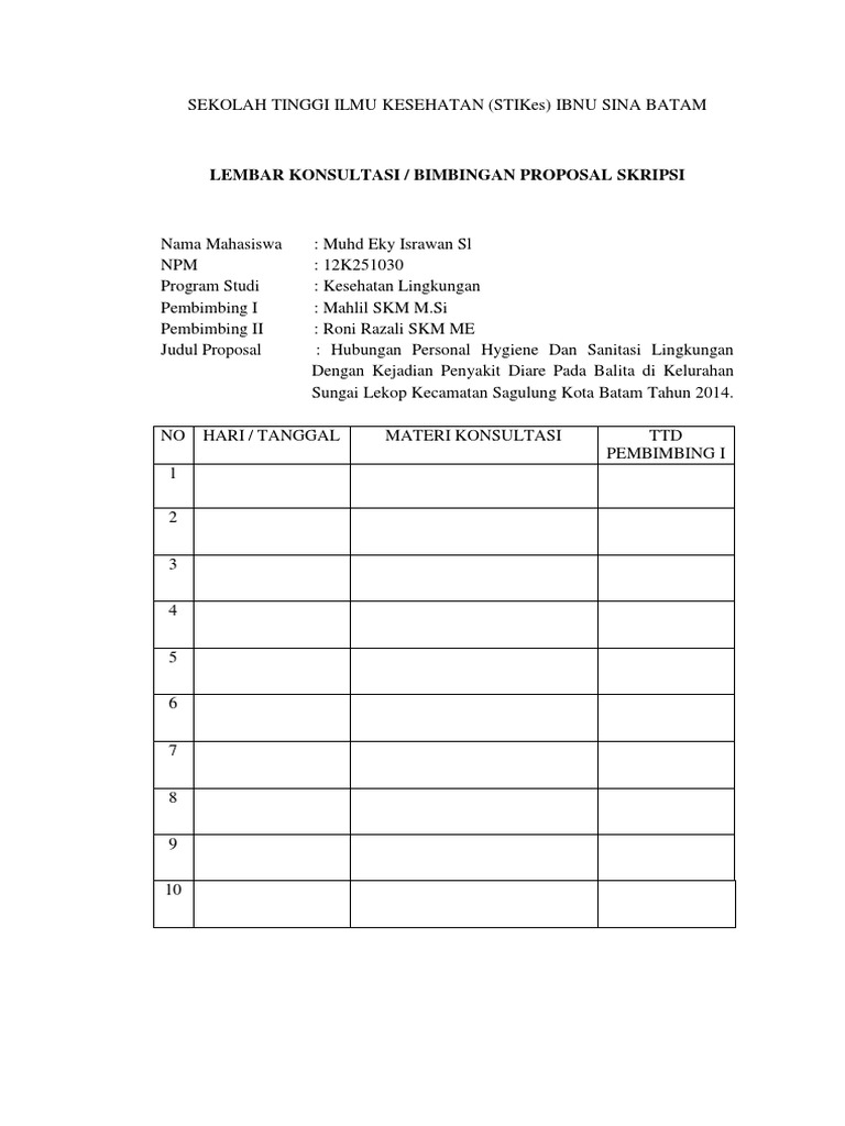 Lembar Konsul Proposal | PDF