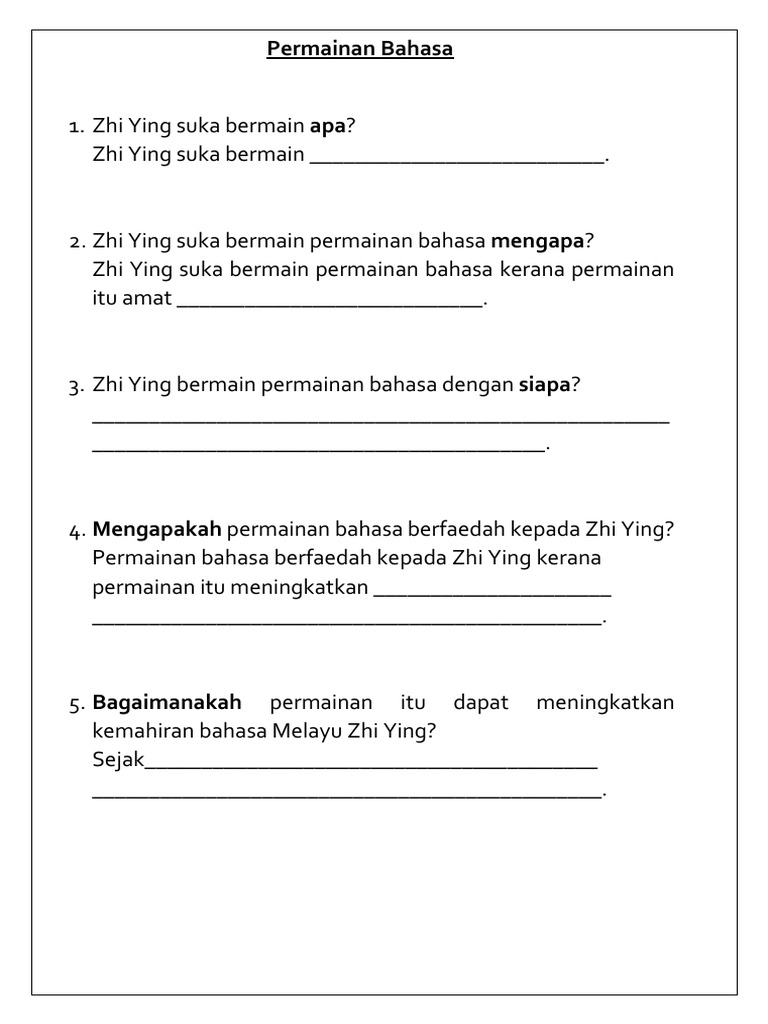 Permainan Bahasa | PDF