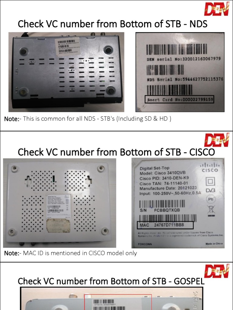 Check VC Number From Bottom of STB - NDS | PDF