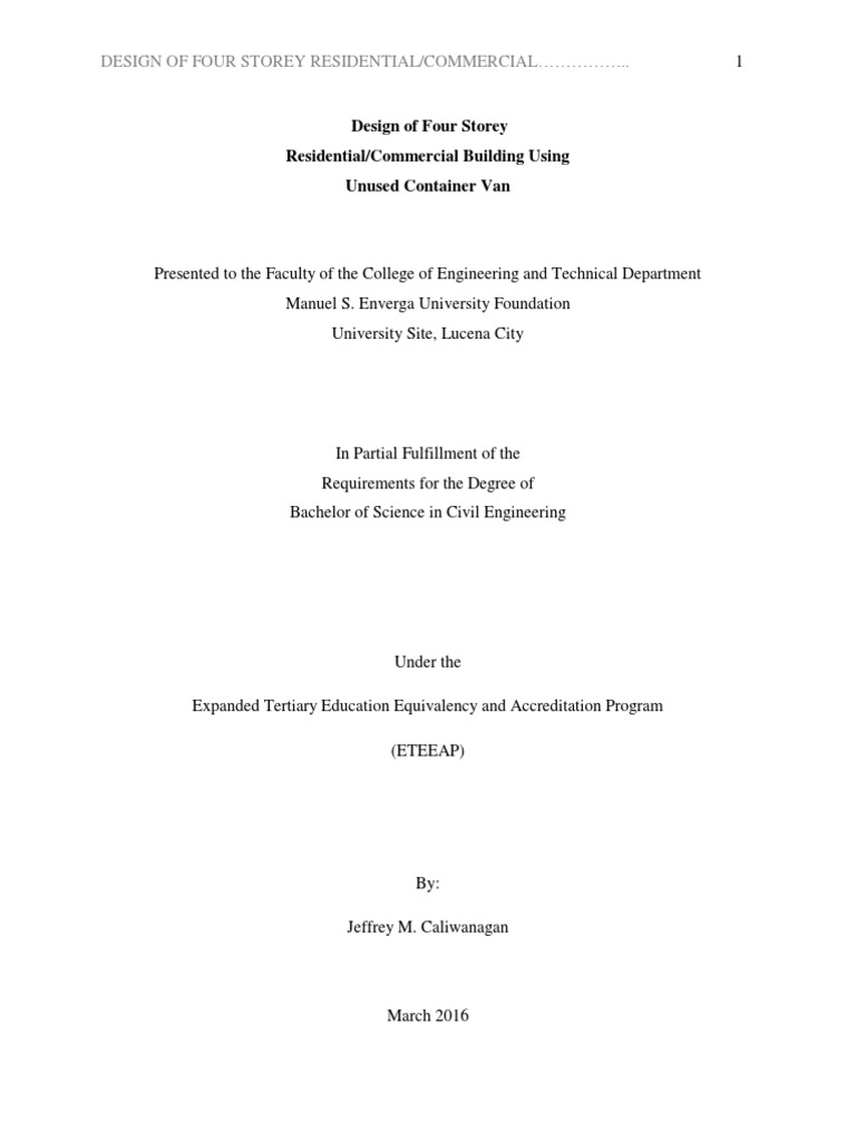 Container Van Building Design Project | PDF | Metro Manila | Steel