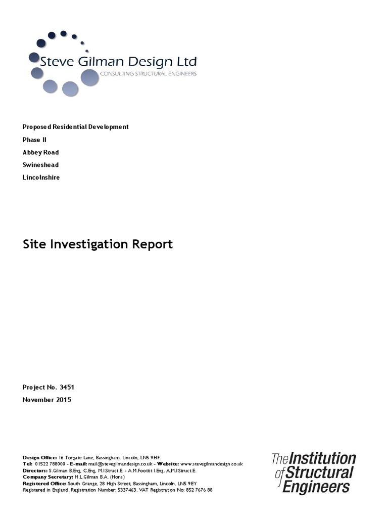 3451 Ground Investigation Report Abbey RD PDF | PDF | Foundation ...